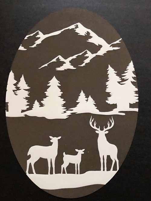 Deer Family - Decorative Window Cling Vinyl “Etched” Glass Decal – 8” x ...